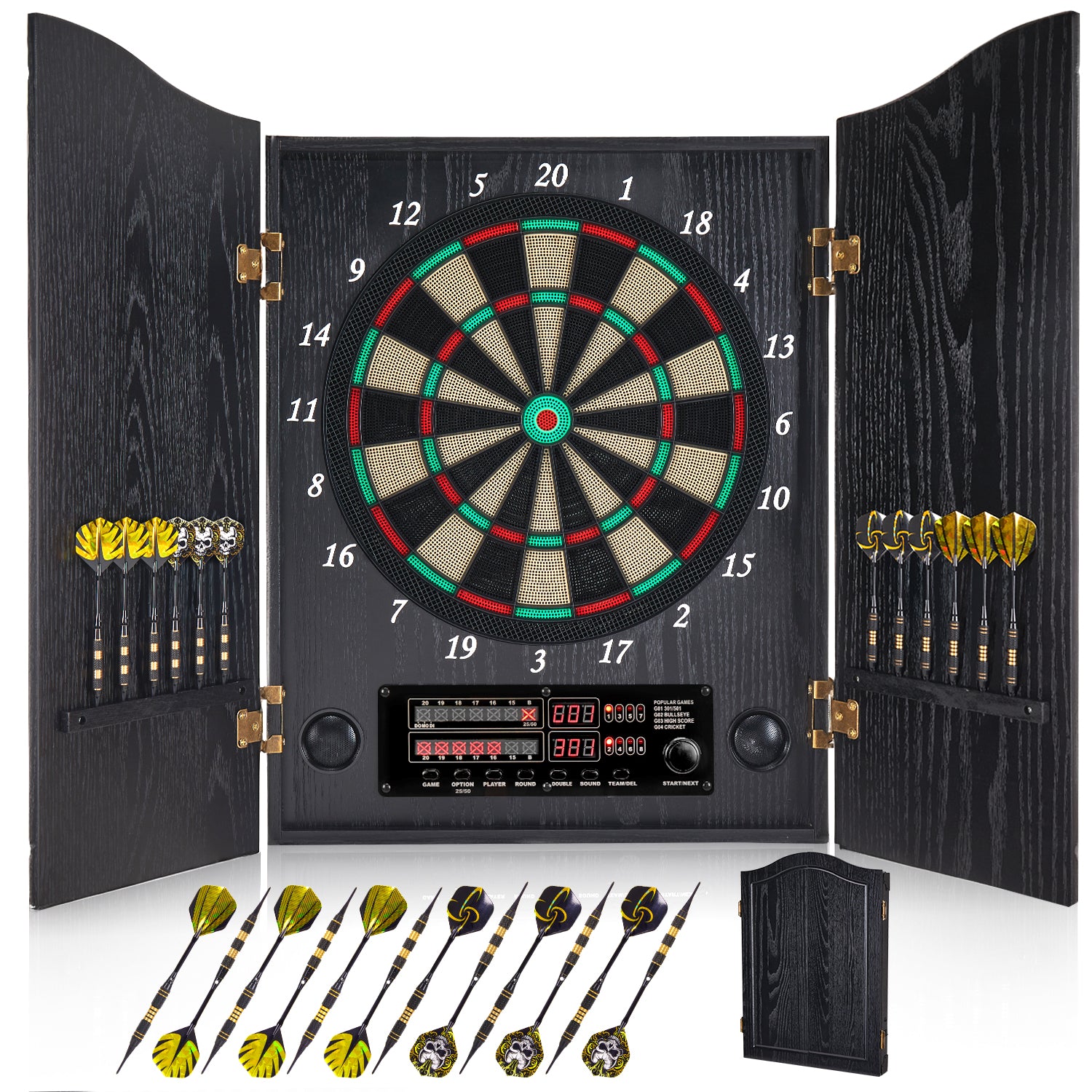 Yirinatek Electronic Dart Board, Decorative Dart Board Cabinet Set for ...